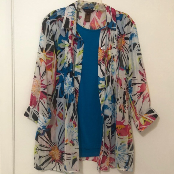 Multiples | Tops | Multiples Size Xl Sheer With Pleats In Front For E ...